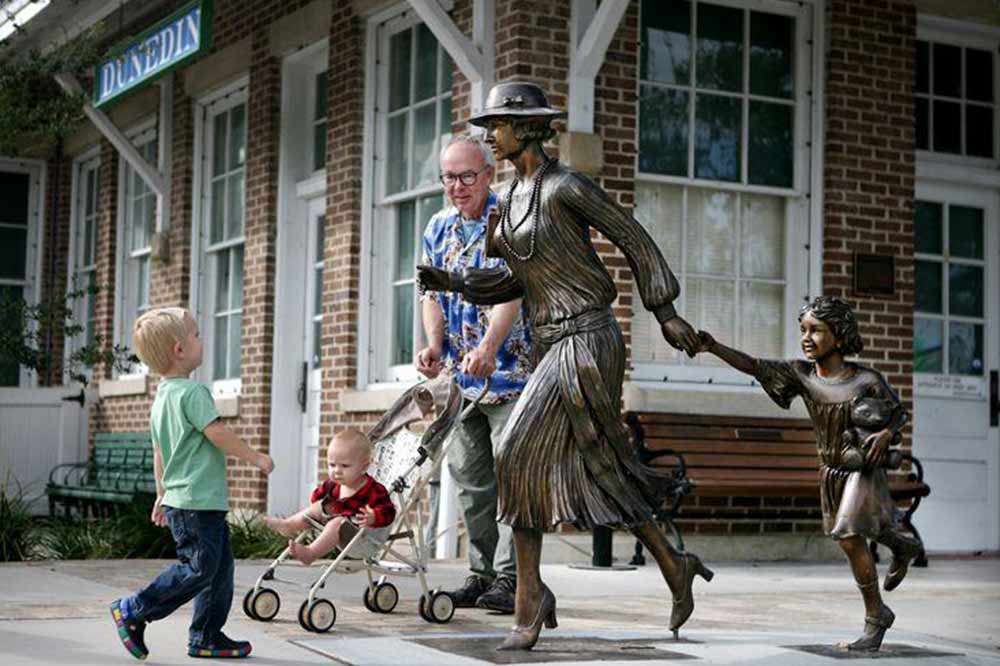 Custom Bronze Train Conductor Statue | Randolph Rose Collection