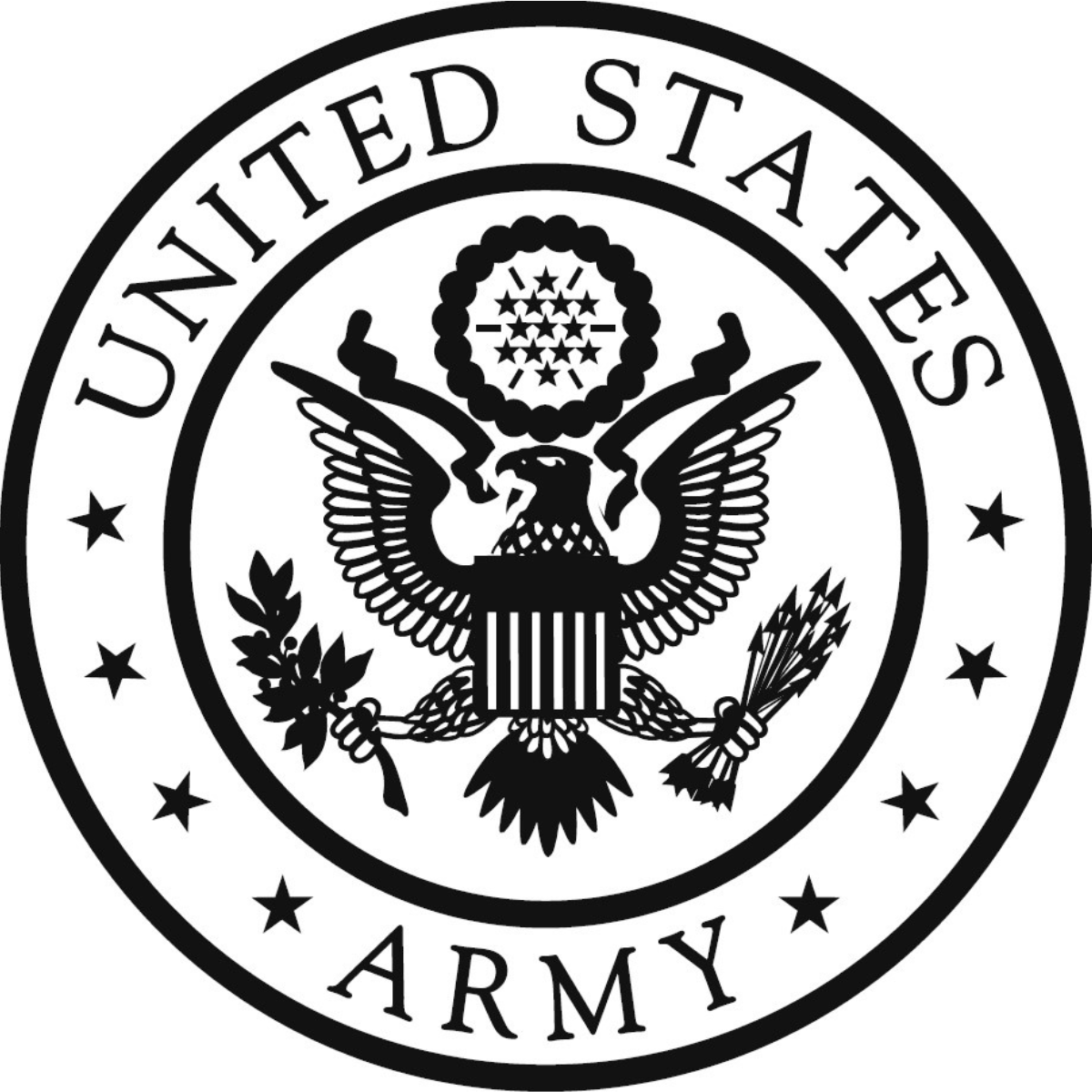 Patriotic Bronze Army Seal Plaque | Randolph Rose Collection