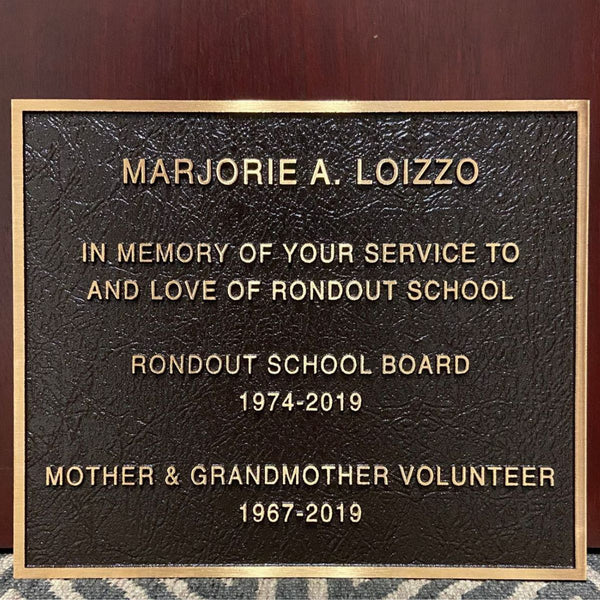 Bronze Memorial School Plaque | Randolph Rose Collection