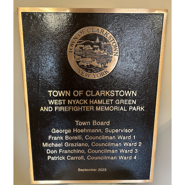 Town Recognition Bronze Plaque | Randolph Rose Collection