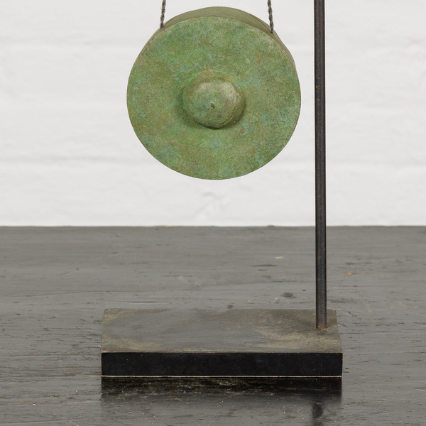 Small Tabletop Bronze Gong on Custom Base | Randolph Rose Collection