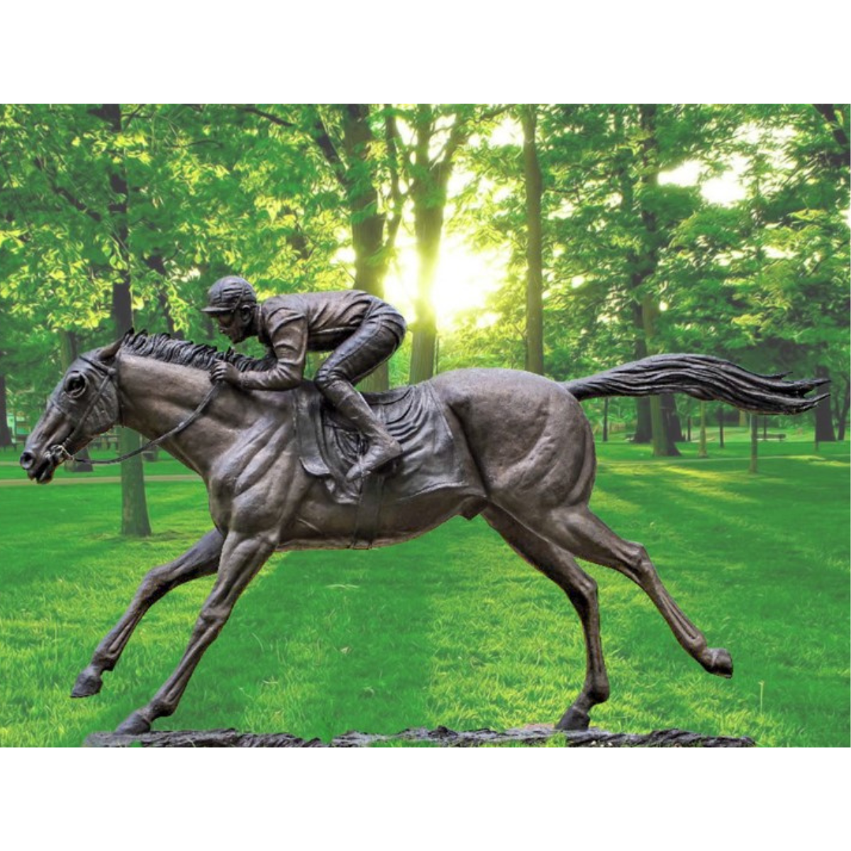Life-size Bronze Statue of a Racing Jockey | Randolph Rose Collection