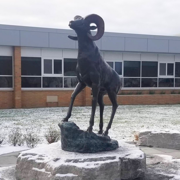 Life-size Bronze Ram Mascot Statue | Randolph Rose Collection