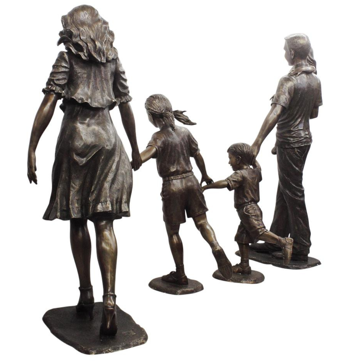 Bronze Family Statue of Mom, Dad & Kids | Randolph Rose Collection