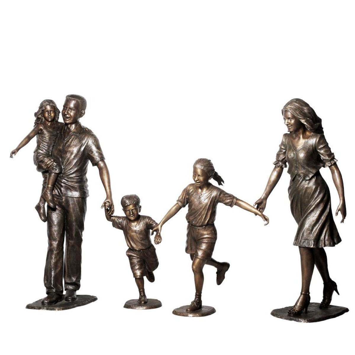 Bronze Family Statue of Mom, Dad & Kids | Randolph Rose Collection