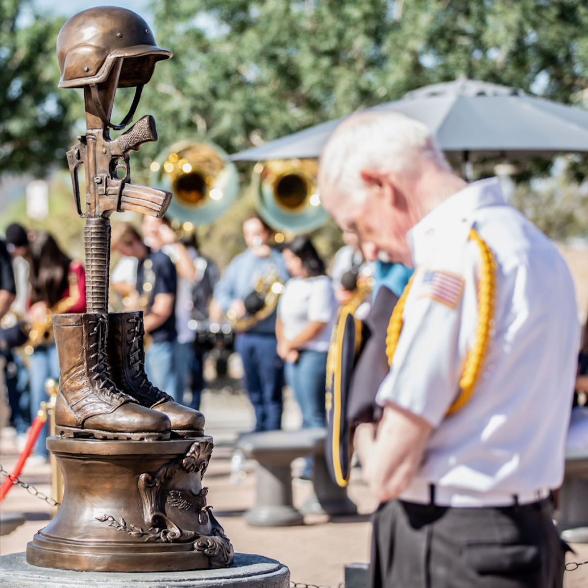 Bronze Battlefield Cross Soldier Statue | Randolph Rose Collection