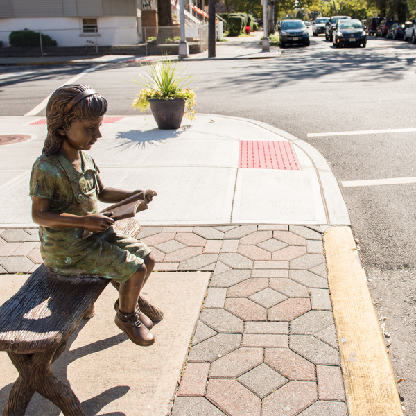 Bronze Study Time Girl Reading Statue | Randolph Rose Collection