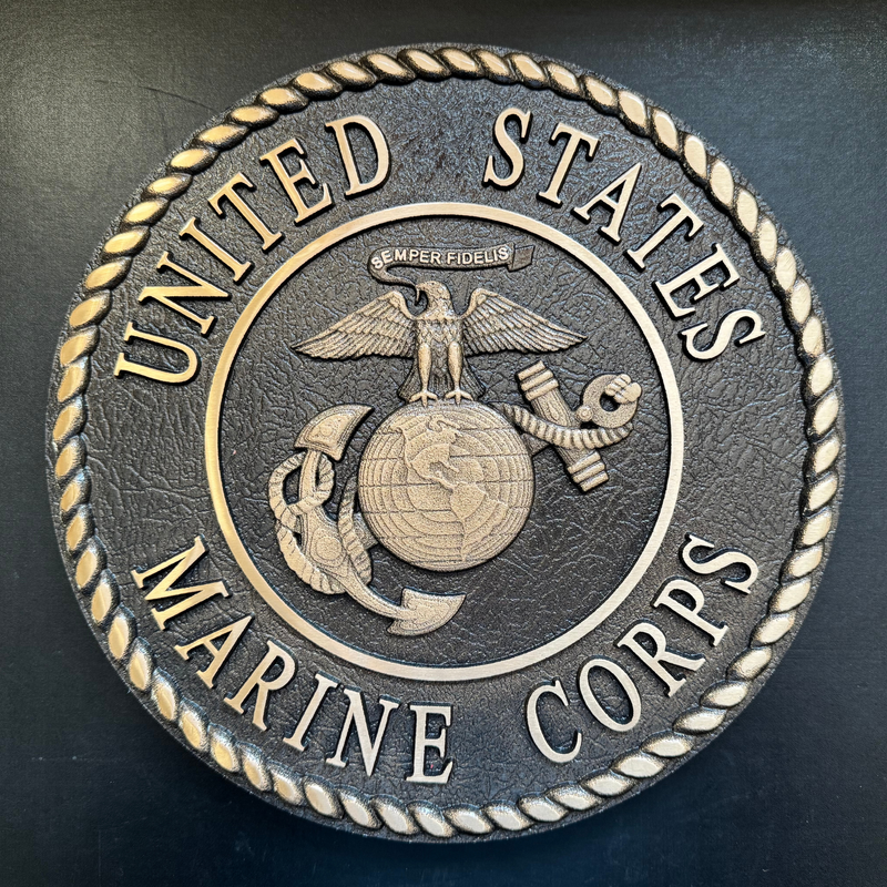 Patriotic Bronze Marine Corps Seal Plaque | Randolph Rose Collection