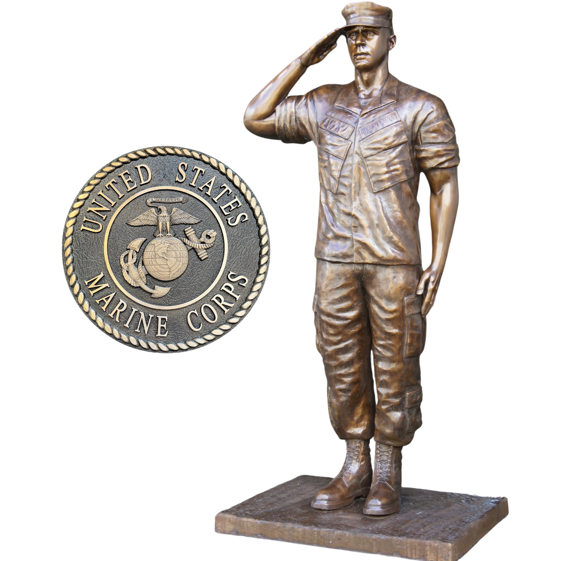 Patriotic Bronze Marine Corps Seal Plaque | Randolph Rose Collection