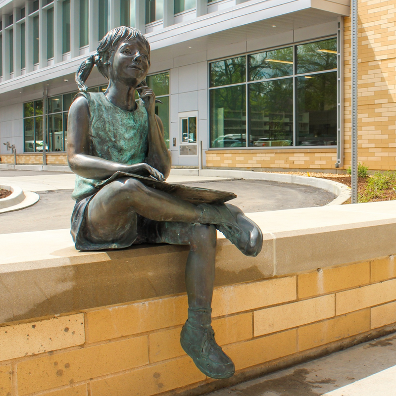 Children's Bronze Library Statue of a Girl Reading | Randolph Rose ...