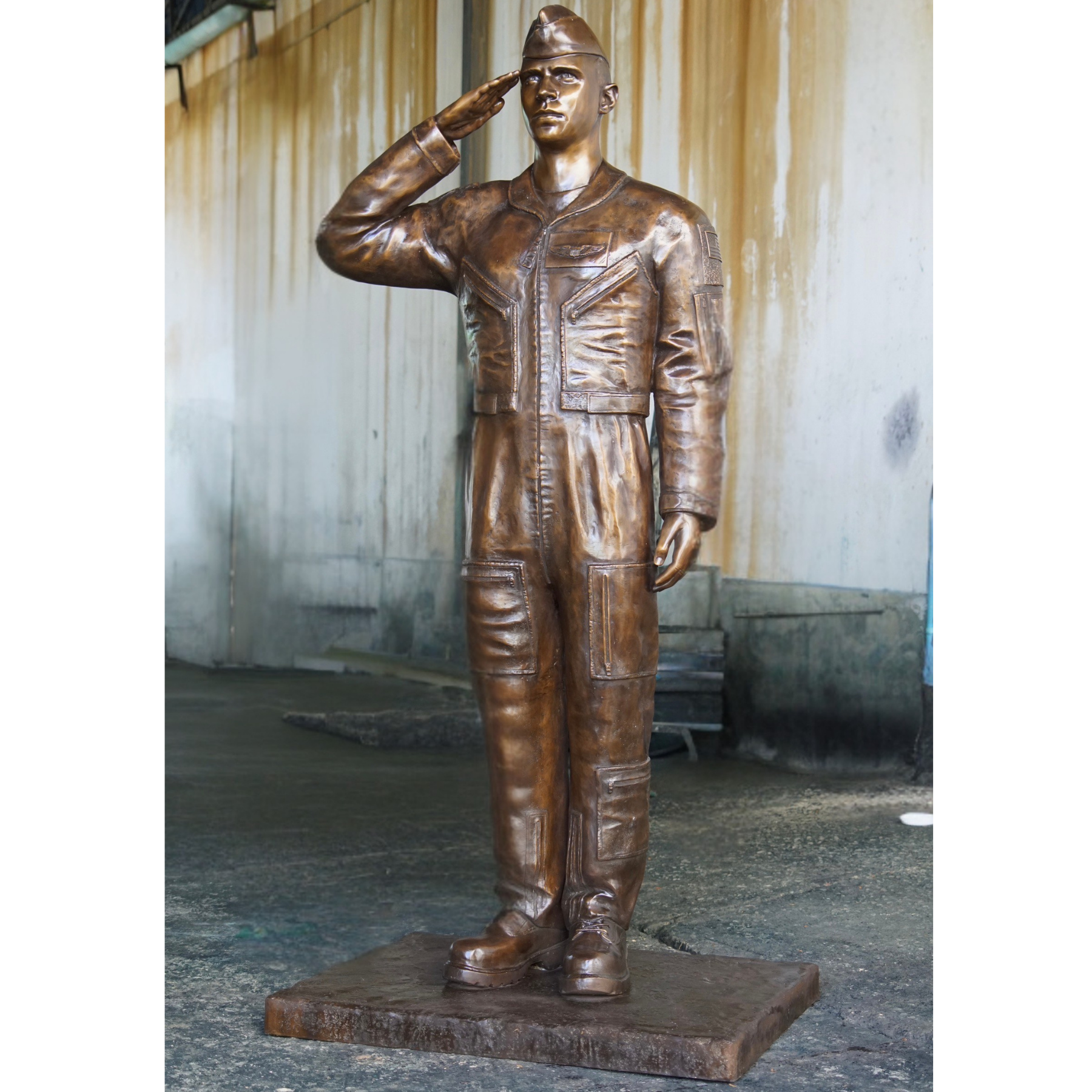 Saluting Bronze Air Force Pilot Statue | Randolph Rose Collection
