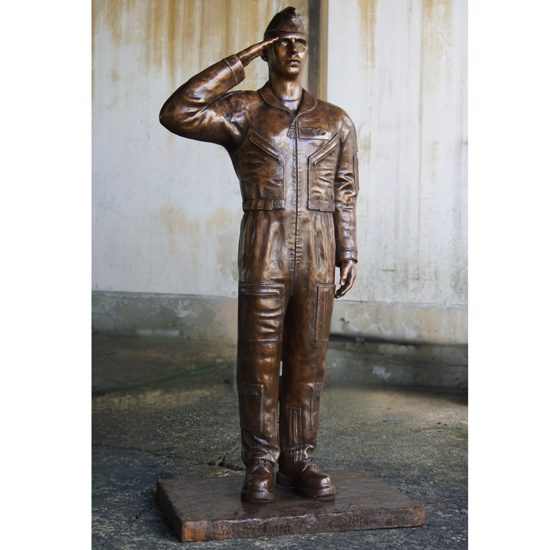 Saluting Bronze Air Force Pilot Statue | Randolph Rose Collection