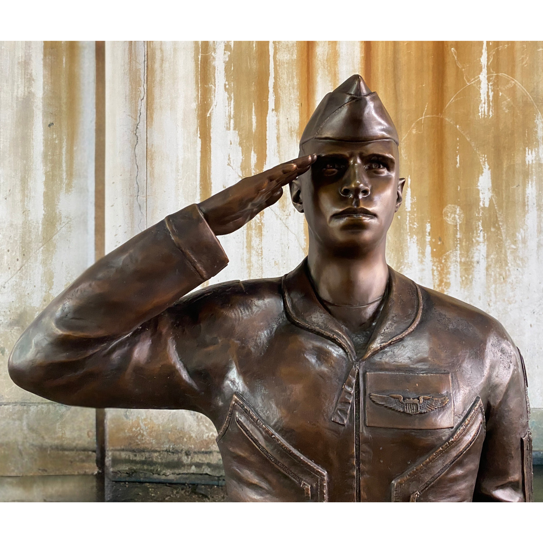 Saluting Bronze Air Force Pilot Statue | Randolph Rose Collection