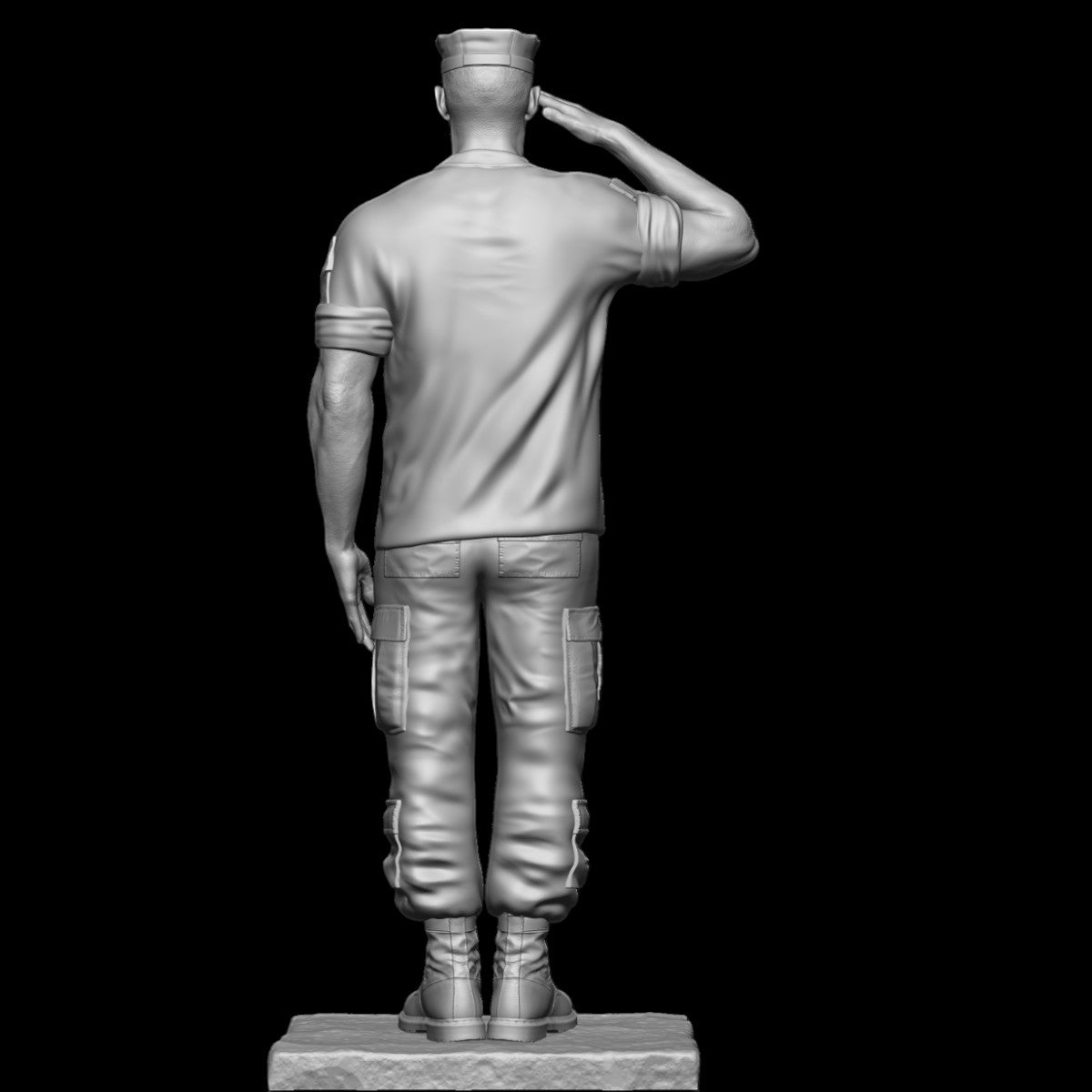 Saluting Bronze Marine Soldier Statue | Randolph Rose Collection