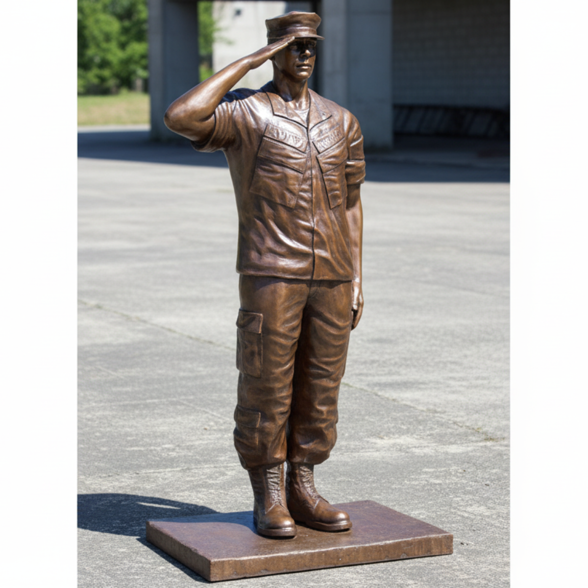 Saluting Bronze Marine Soldier Statue | Randolph Rose Collection