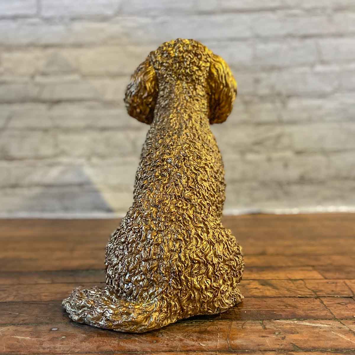 Bronze Dog Statue of a Sitting Goldendoodle | Randolph Rose Collection