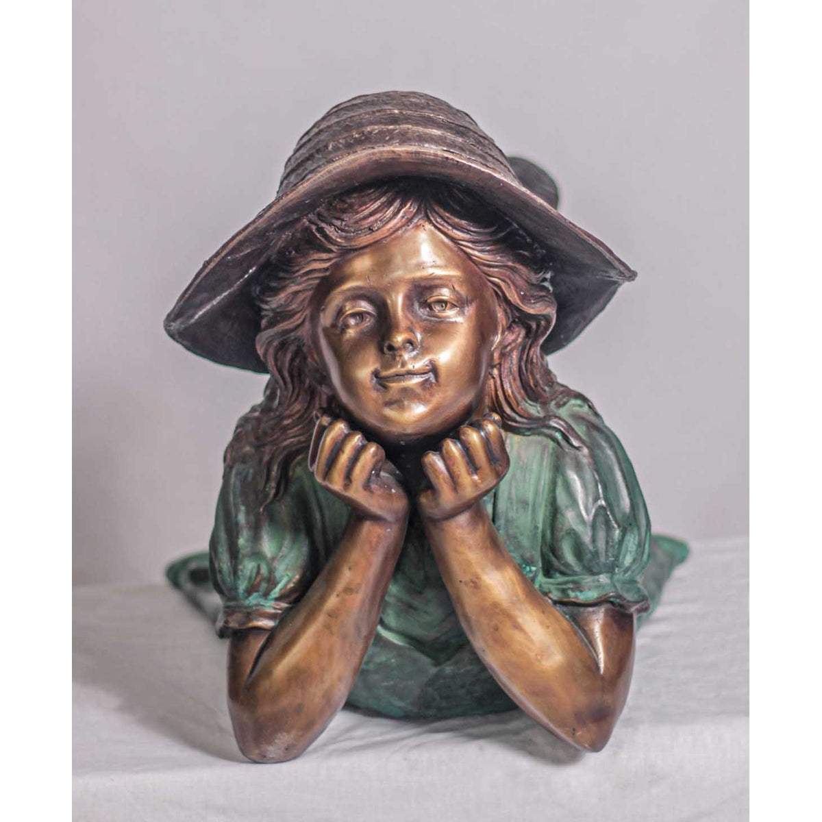 Bronze Garden Statue of Girl Daydreaming | Randolph Rose Collection