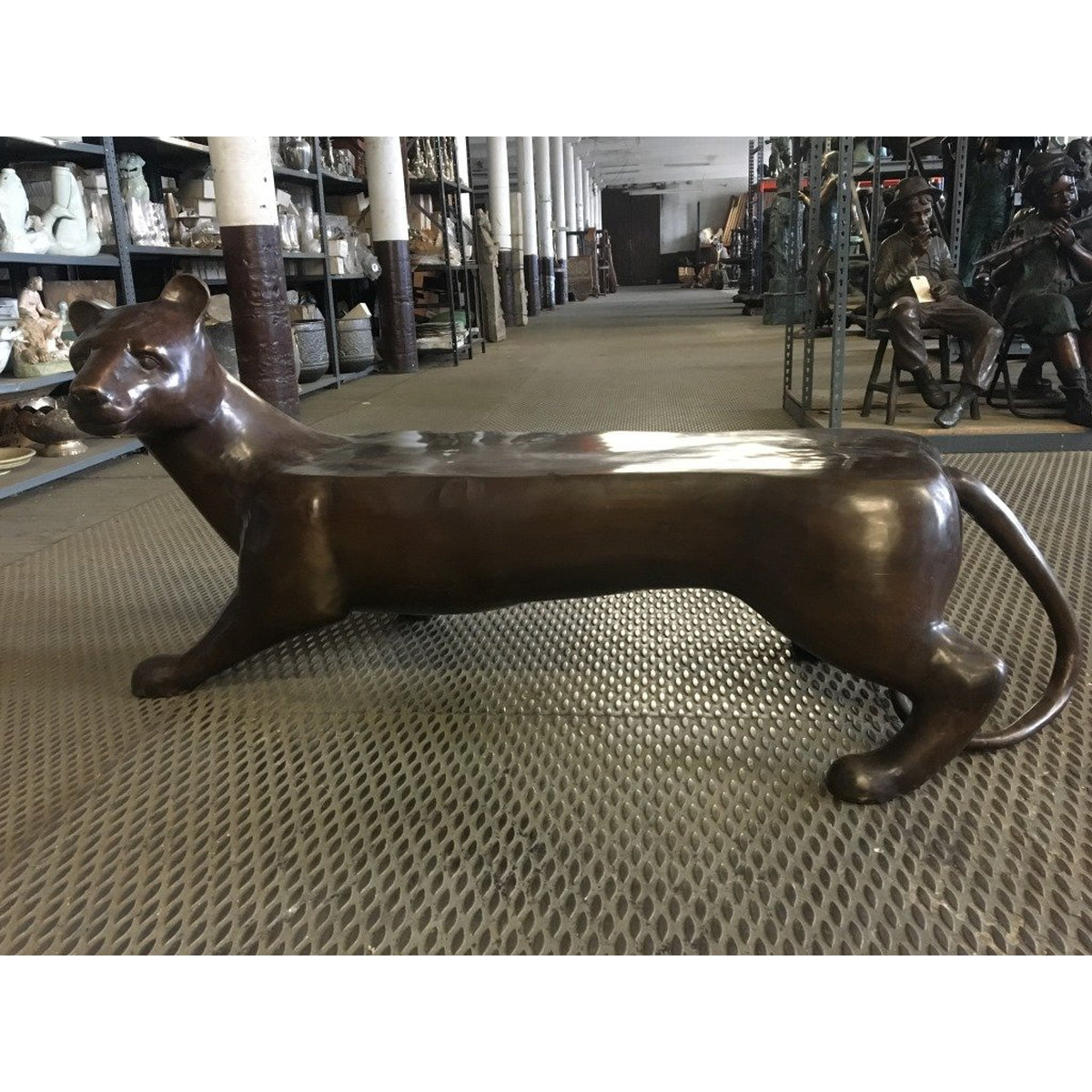 Bronze Panther Bench Animal Statue | Randolph Rose Collection