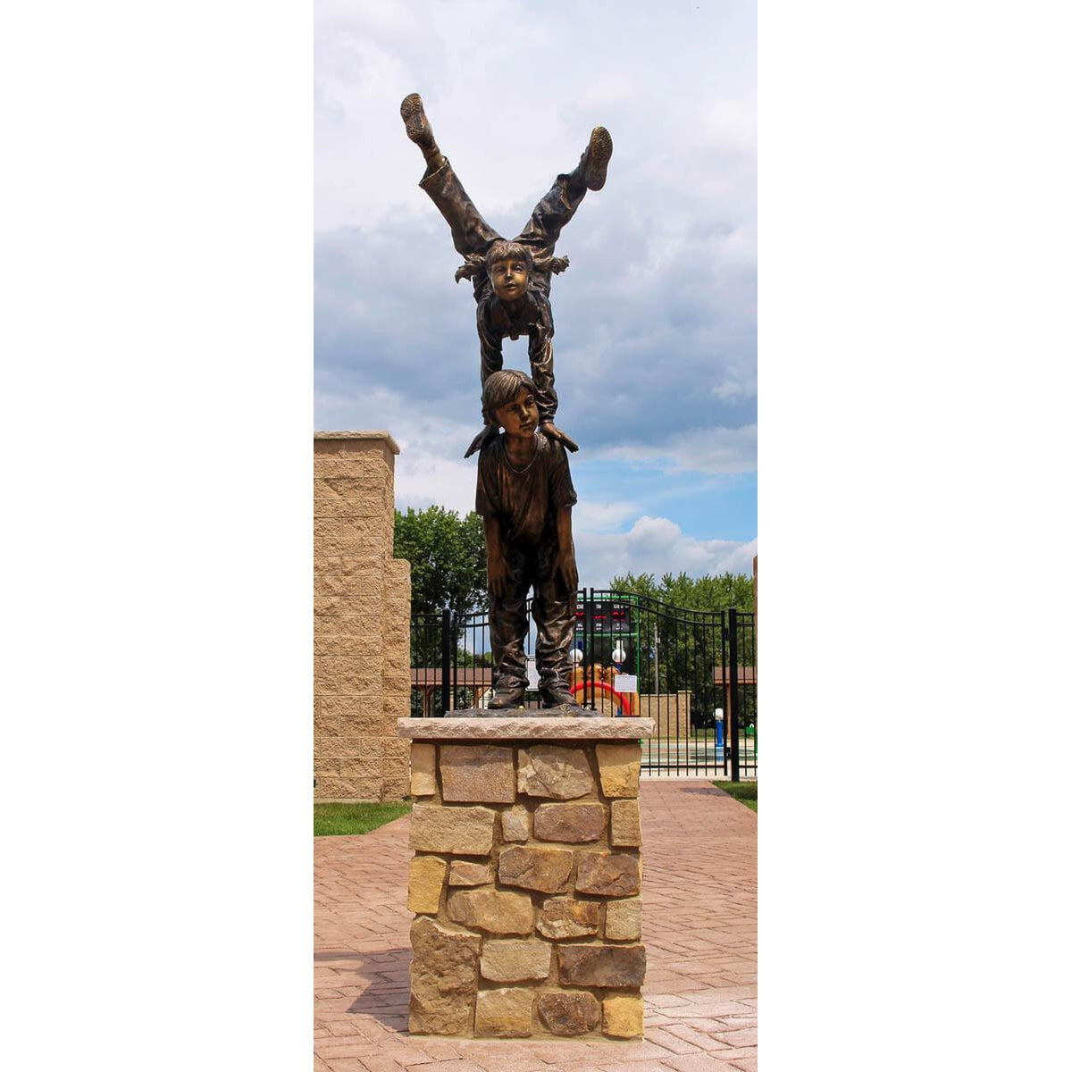 Acrobat Kids Bronze Park Statue | Randolph Rose Collection