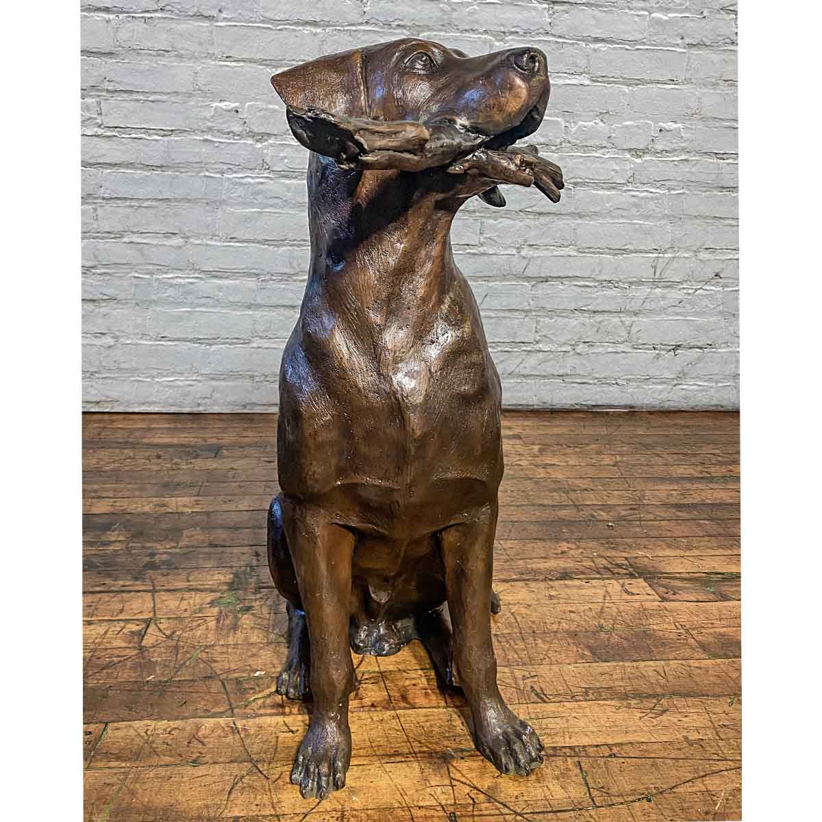 Life-size Labrador Dog Statue with Tree Stick in Mouth | Randolph Rose ...