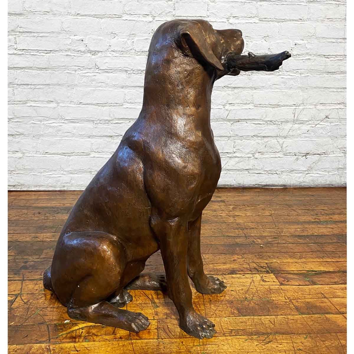 Life-size Labrador Dog Statue with Tree Stick in Mouth | Randolph Rose ...