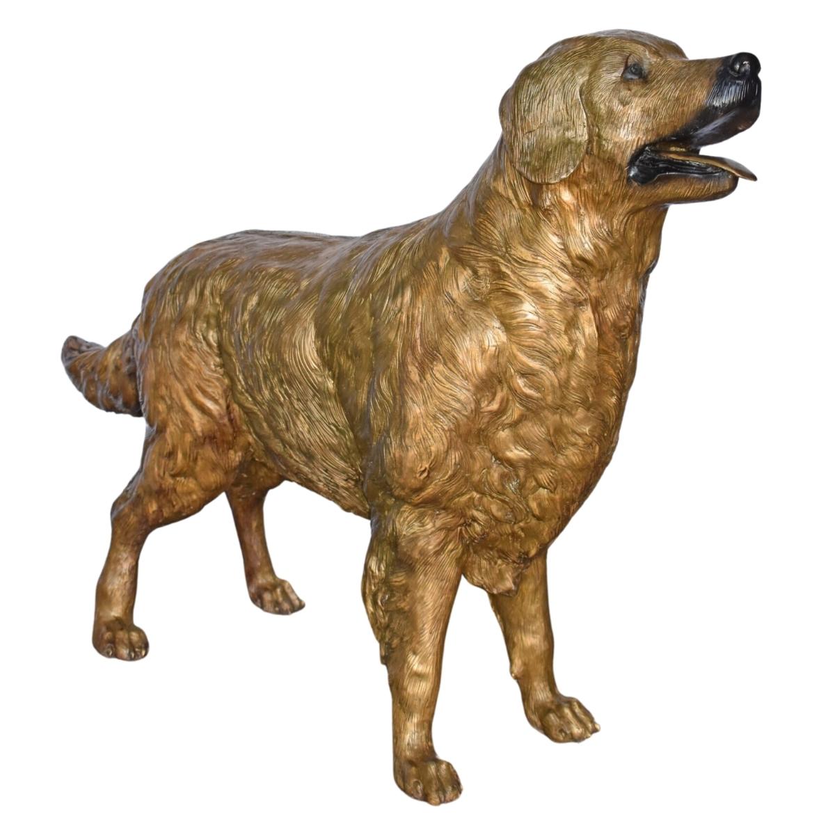 Bronze Golden Retriever Dog Garden Statue | Randolph Rose Collection