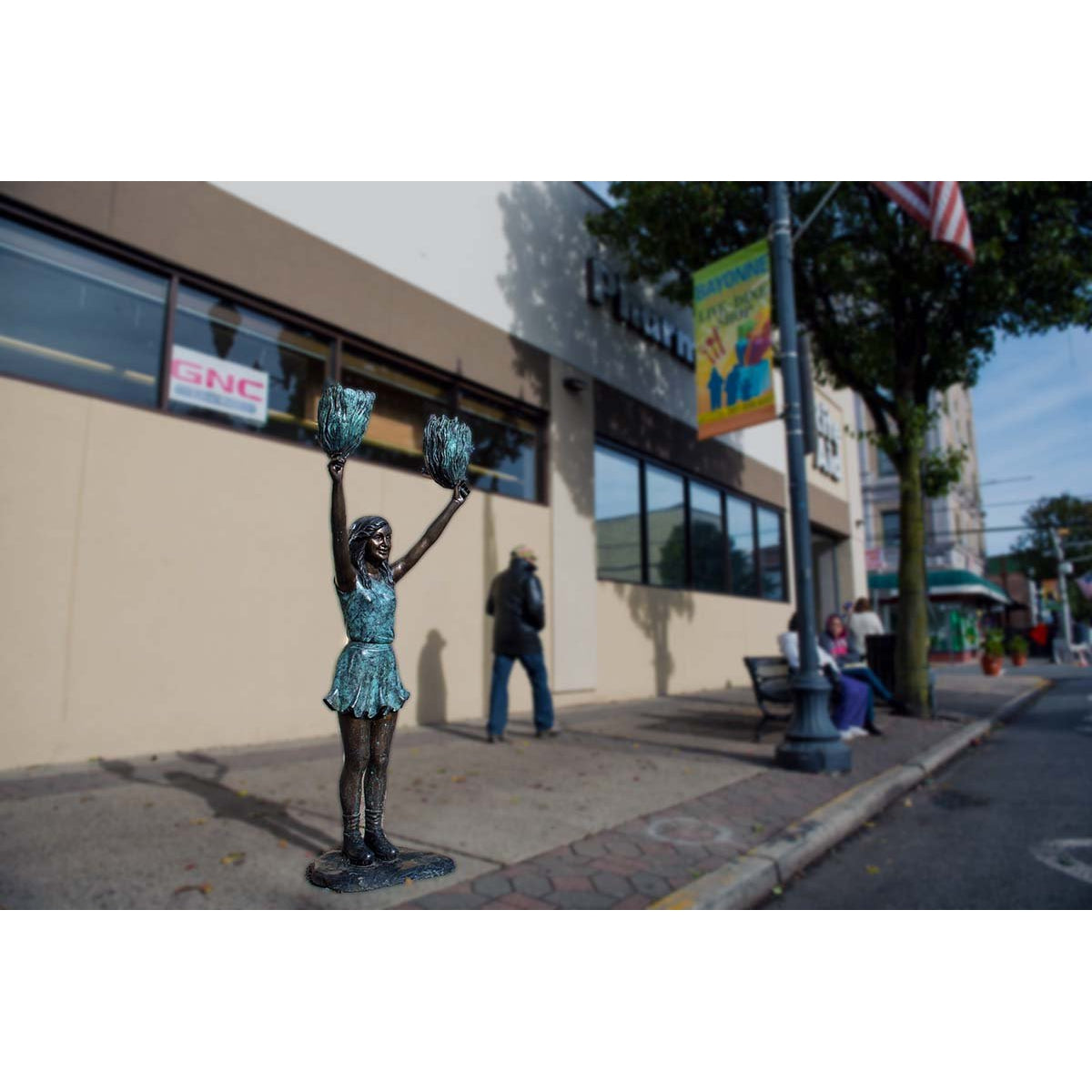 Bronze Cheerleader Football Statues | Randolph Rose Collection