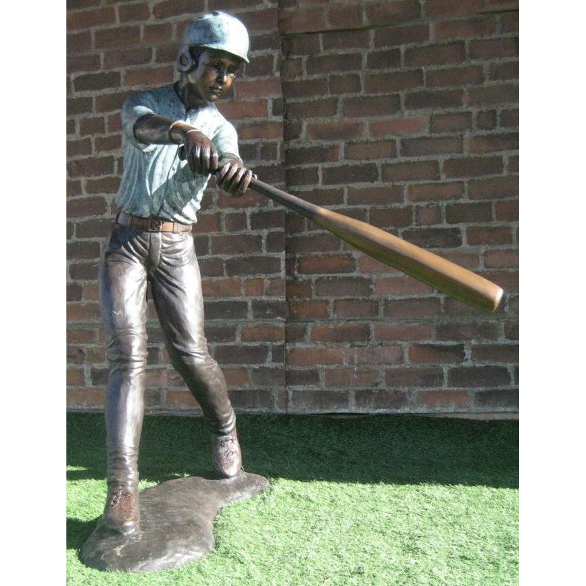 Life-size Children's Bronze Sports Statue of a Baseball Batter ...