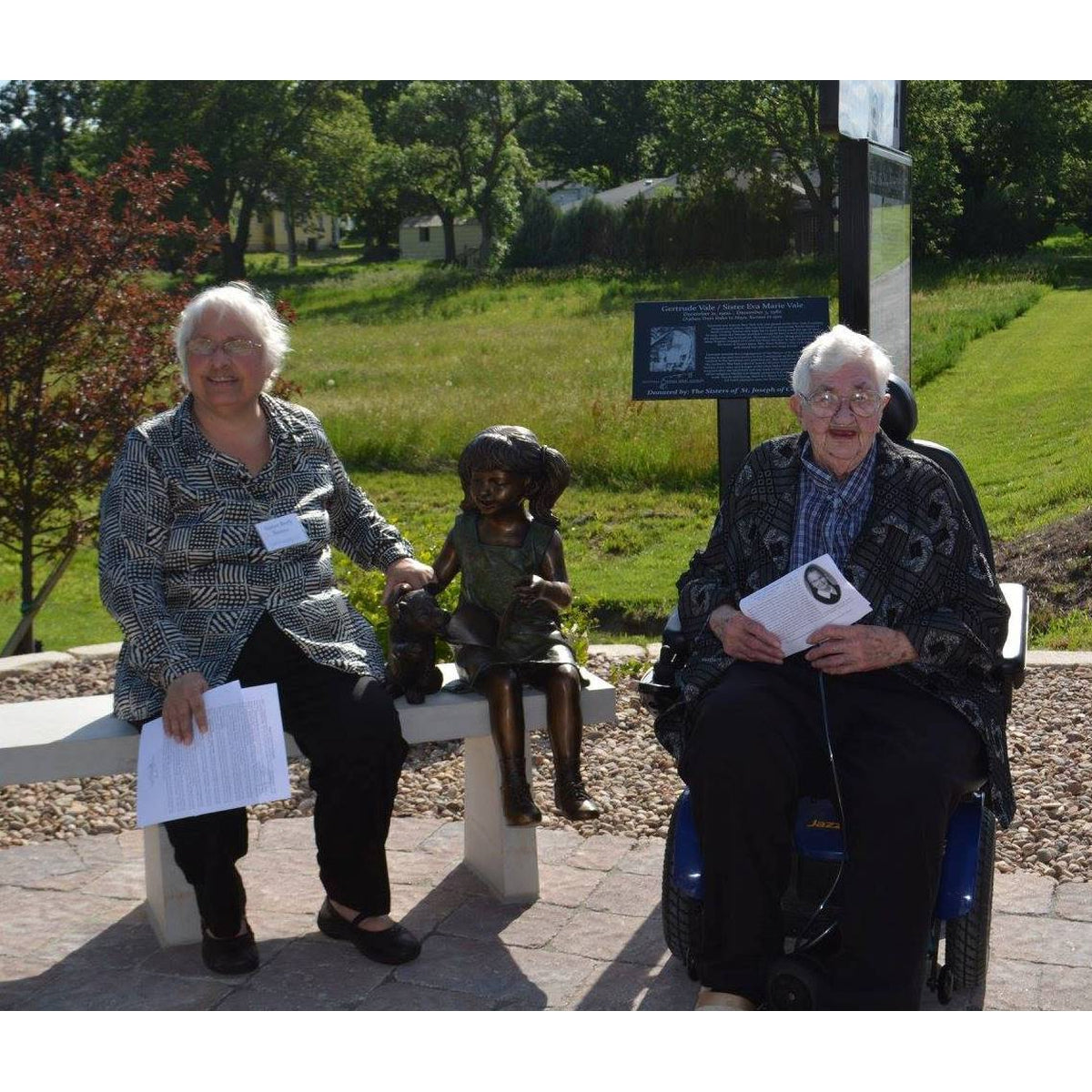 Bronze Statue of a Girl Reading and Dog | Randolph Rose Collection
