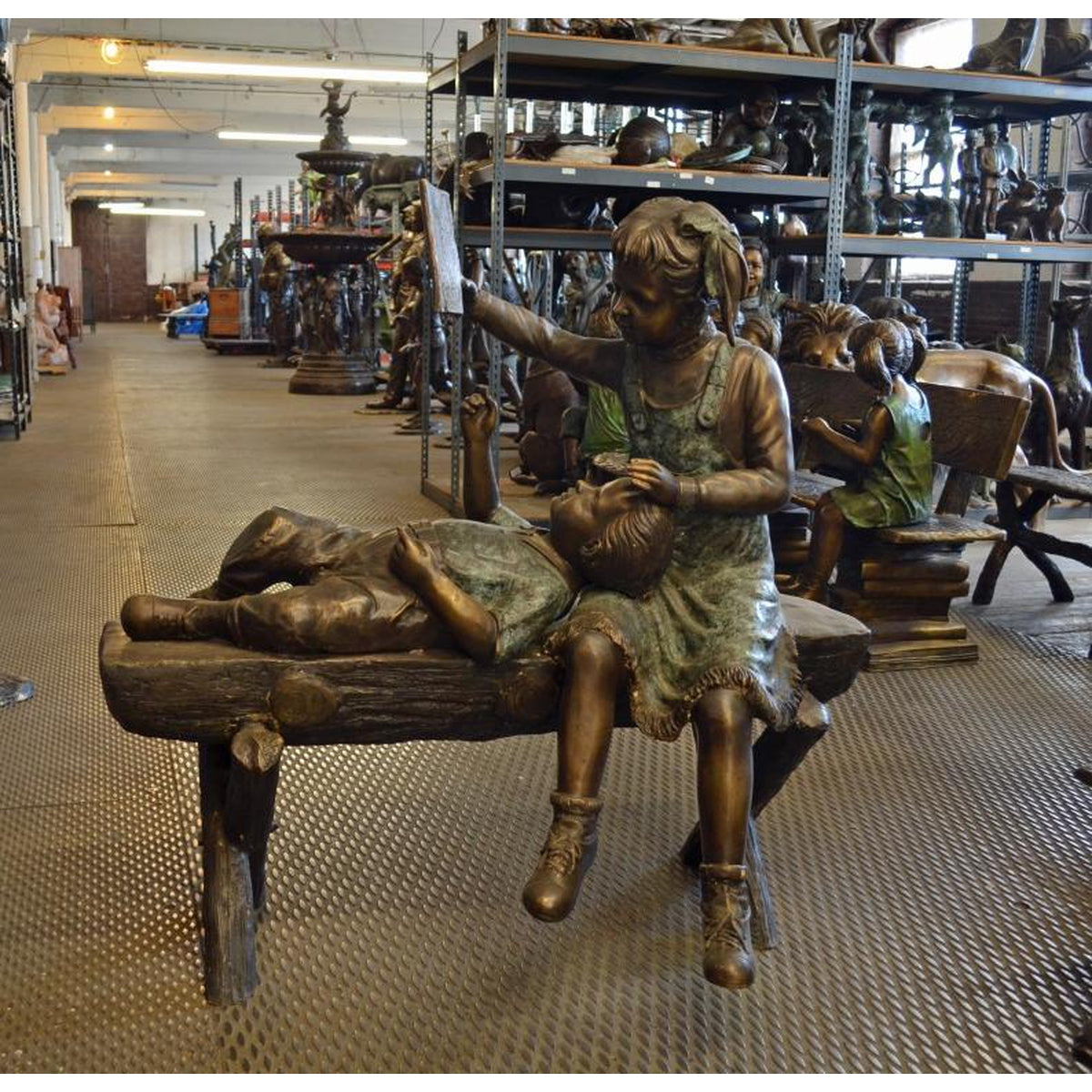 Reading Lesson Bronze Library Statue | Randolph Rose Collection