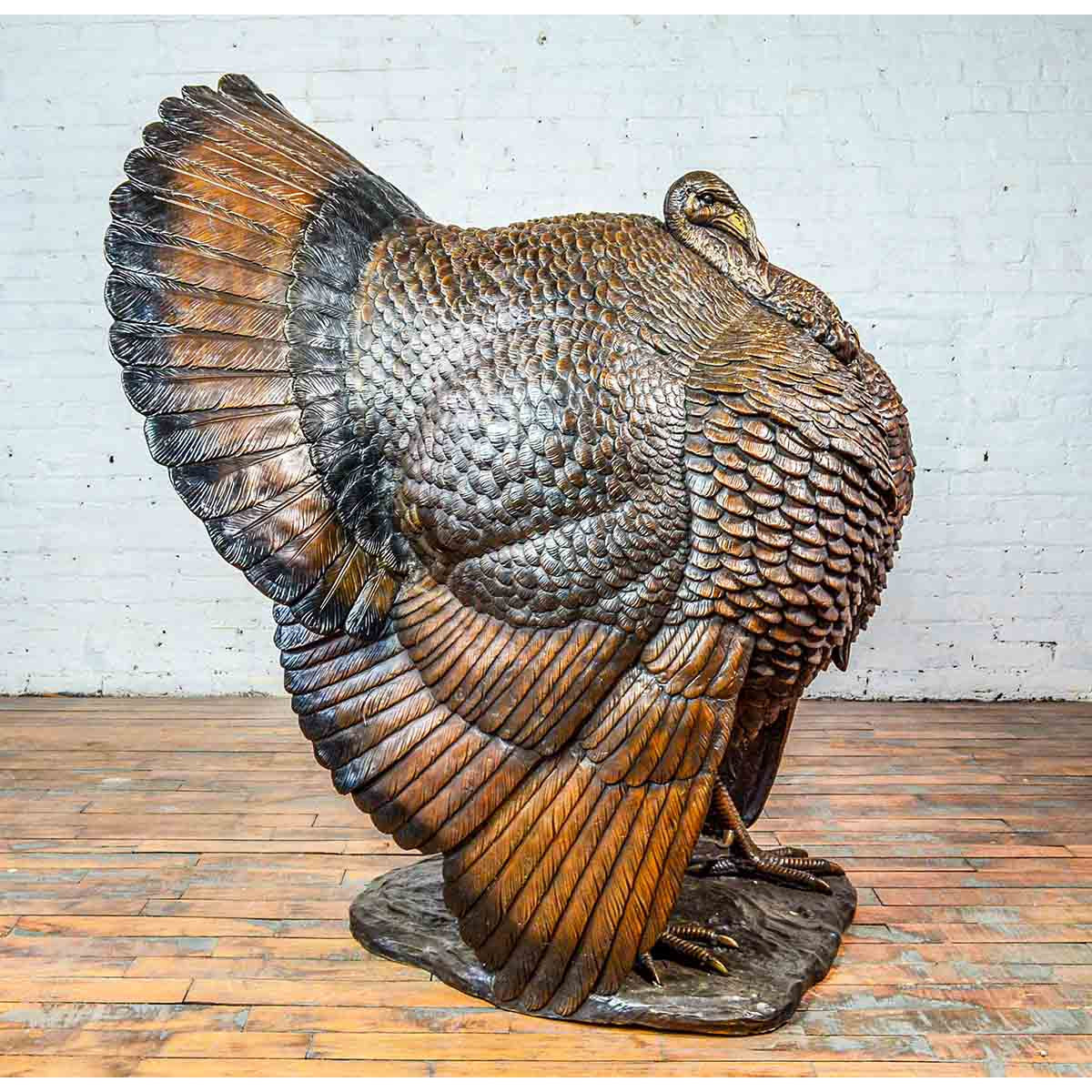 Shop this Large Bronze Turkey Statue with Incredible Detail | Randolph ...