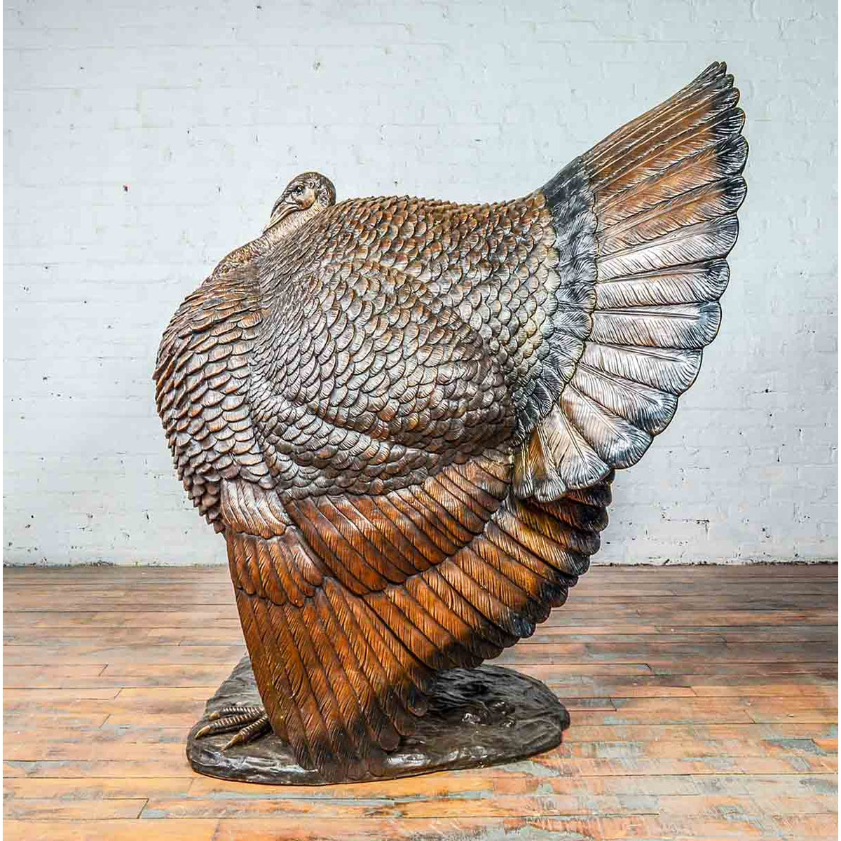 Shop this Large Bronze Turkey Statue with Incredible Detail | Randolph ...