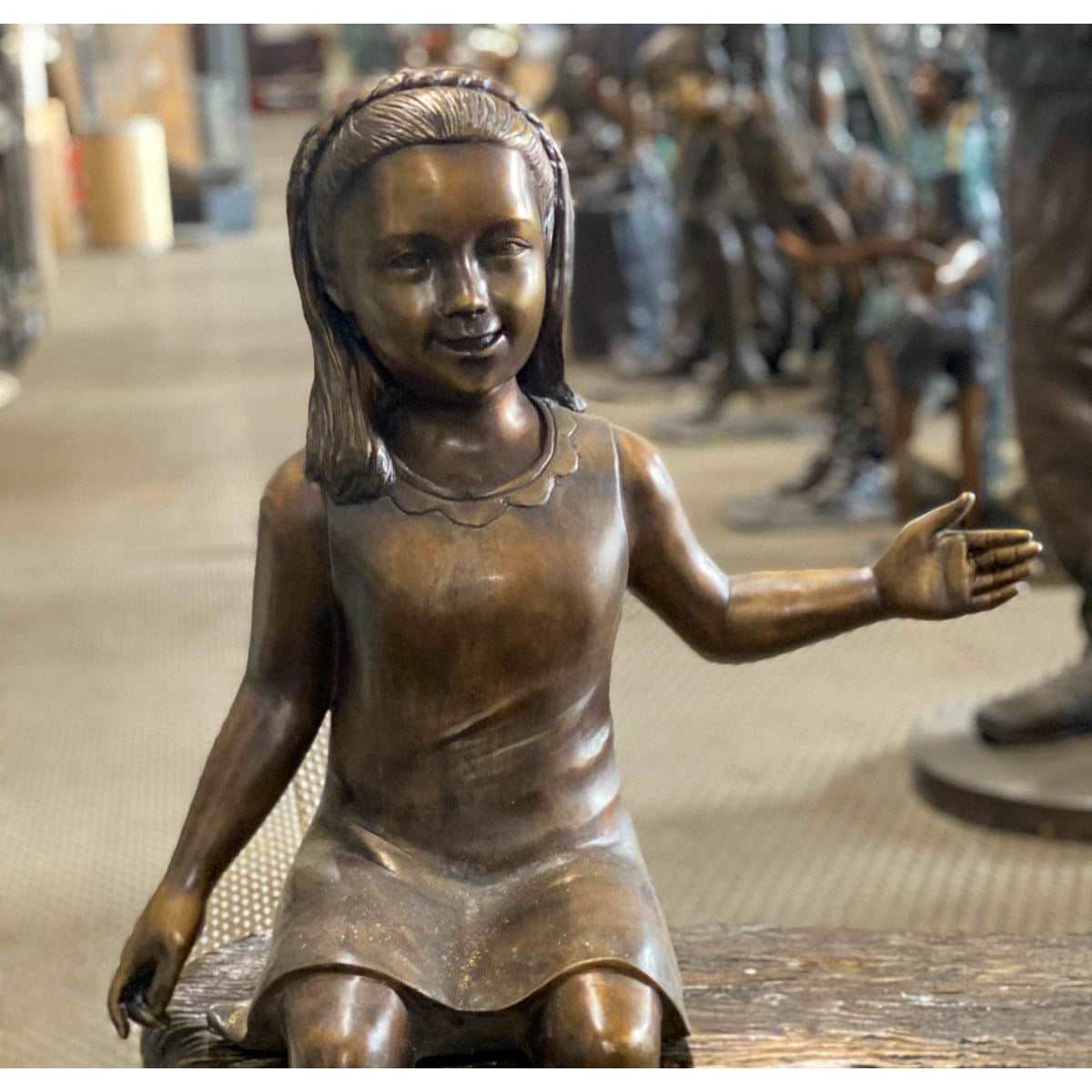 Bronze Life-Sized Little Girl Garden Statue | Randolph Rose Collection