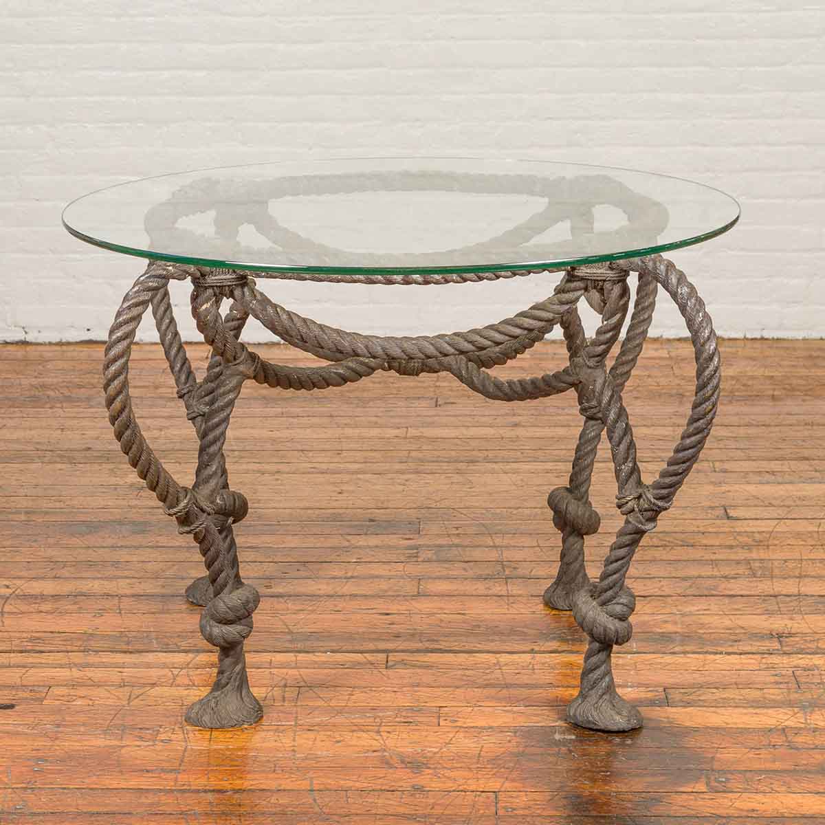 Tall Bronze Nautical Rope Style Table Base Sculpture | Randolph Rose ...