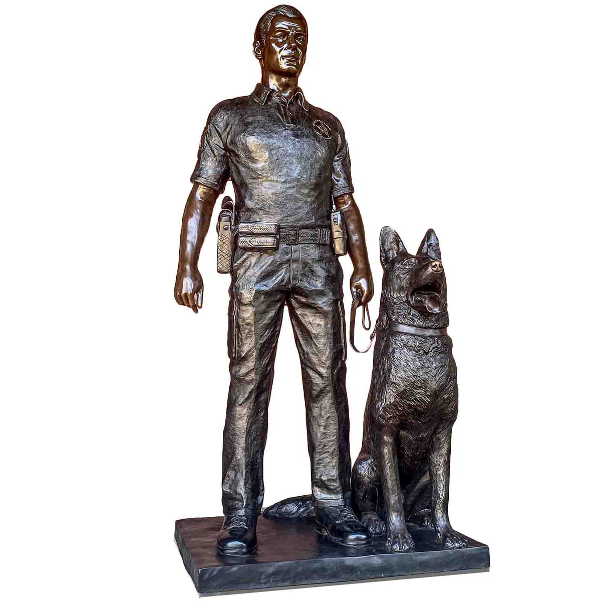 Bronze Statue of an Officer & K9 Police Dog | Randolph Rose Collection