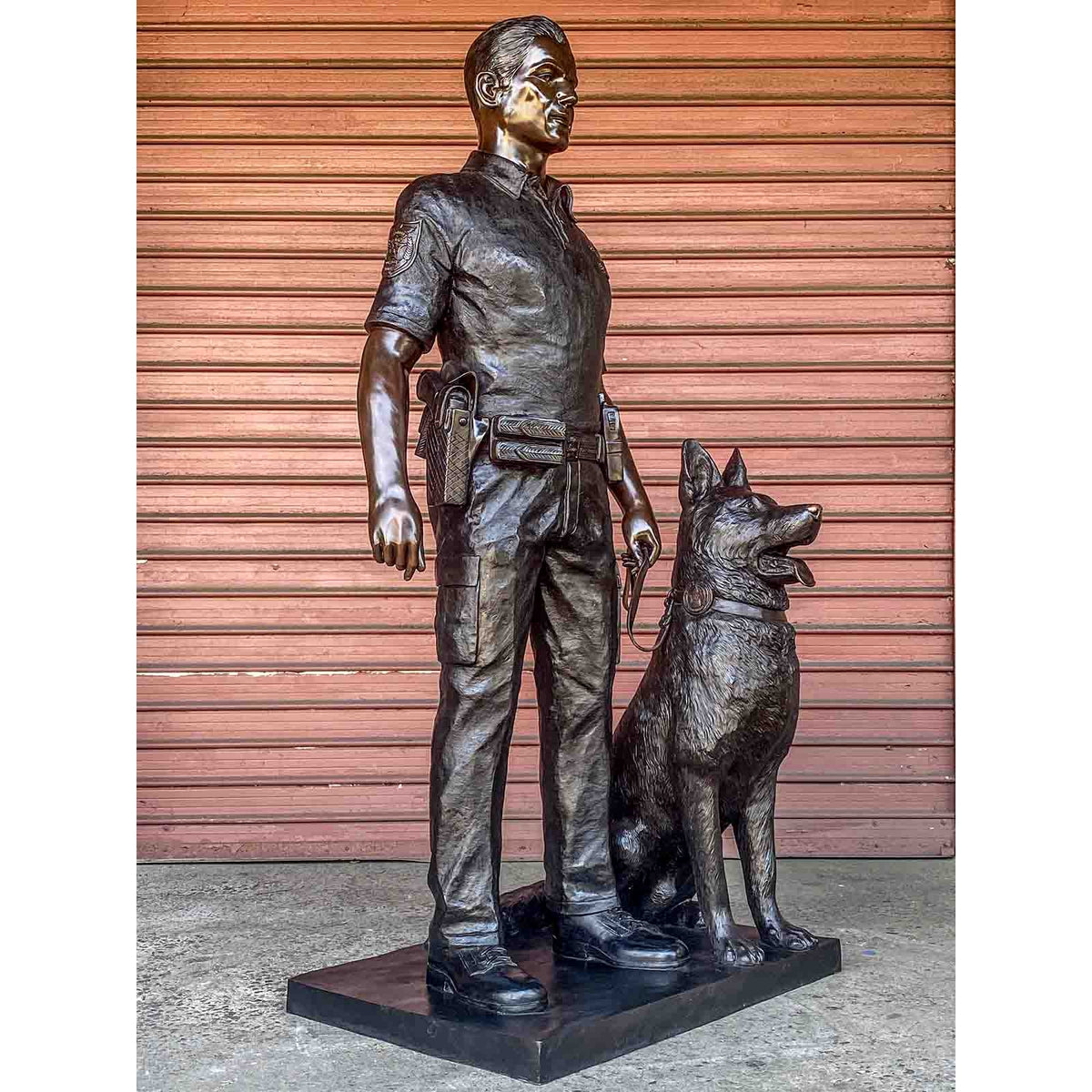 Bronze Statue of an Officer & K9 Police Dog | Randolph Rose Collection