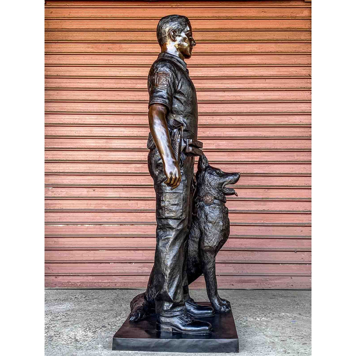 Bronze Statue of an Officer & K9 Police Dog | Randolph Rose Collection