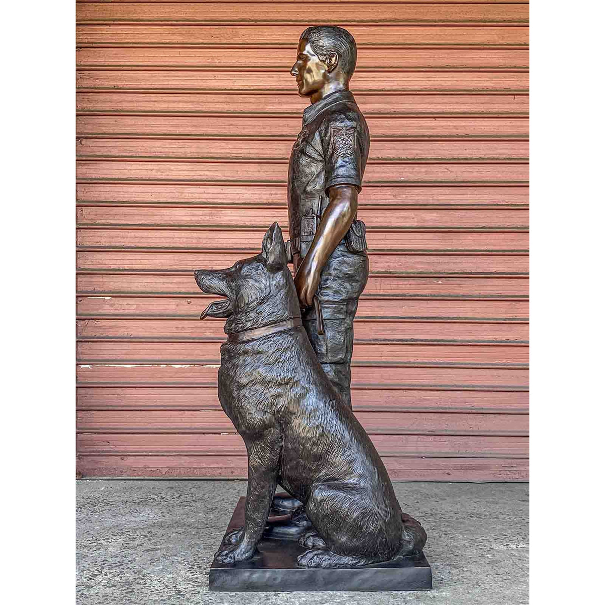 Bronze Statue of an Officer & K9 Police Dog | Randolph Rose Collection