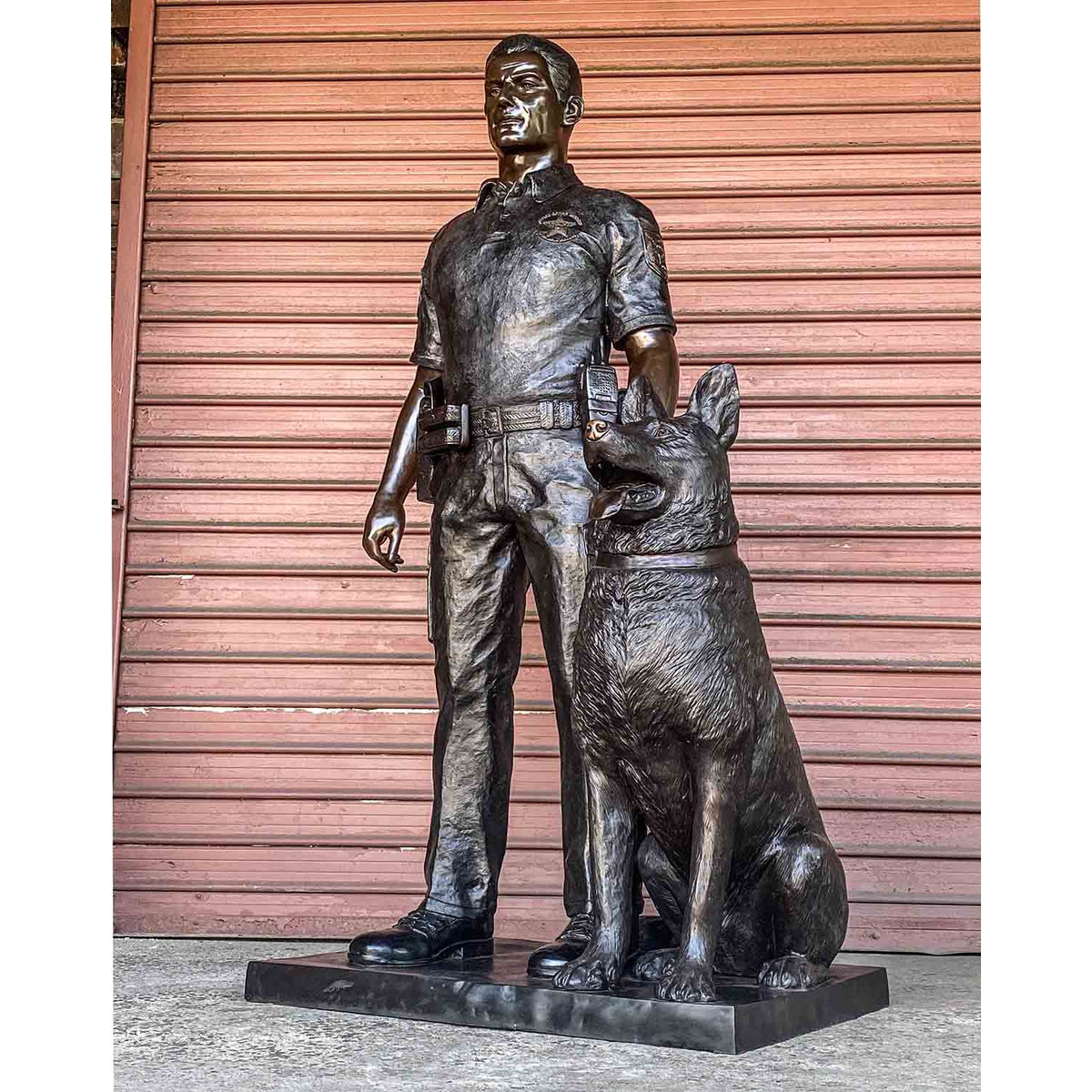 Bronze Statue of an Officer & K9 Police Dog | Randolph Rose Collection
