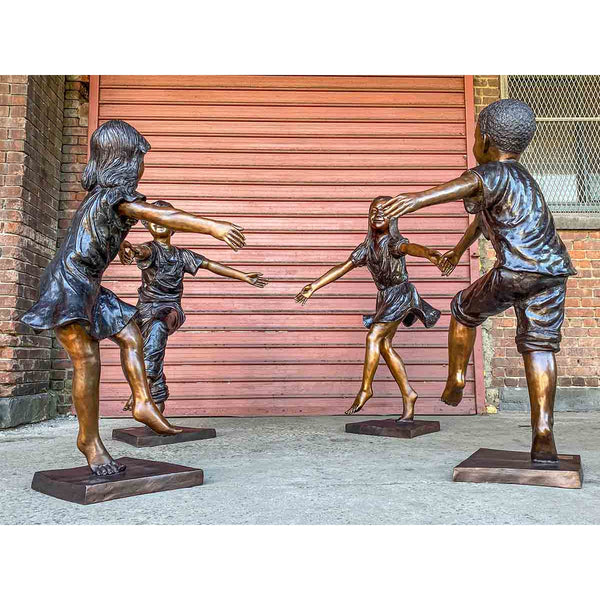 Bronze Children's Statue of Kids Dancing Together | Randolph Rose ...