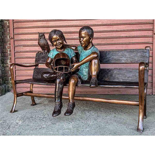 Bronze Packers Dedication Sports Statue Bench | Randolph Rose Collection