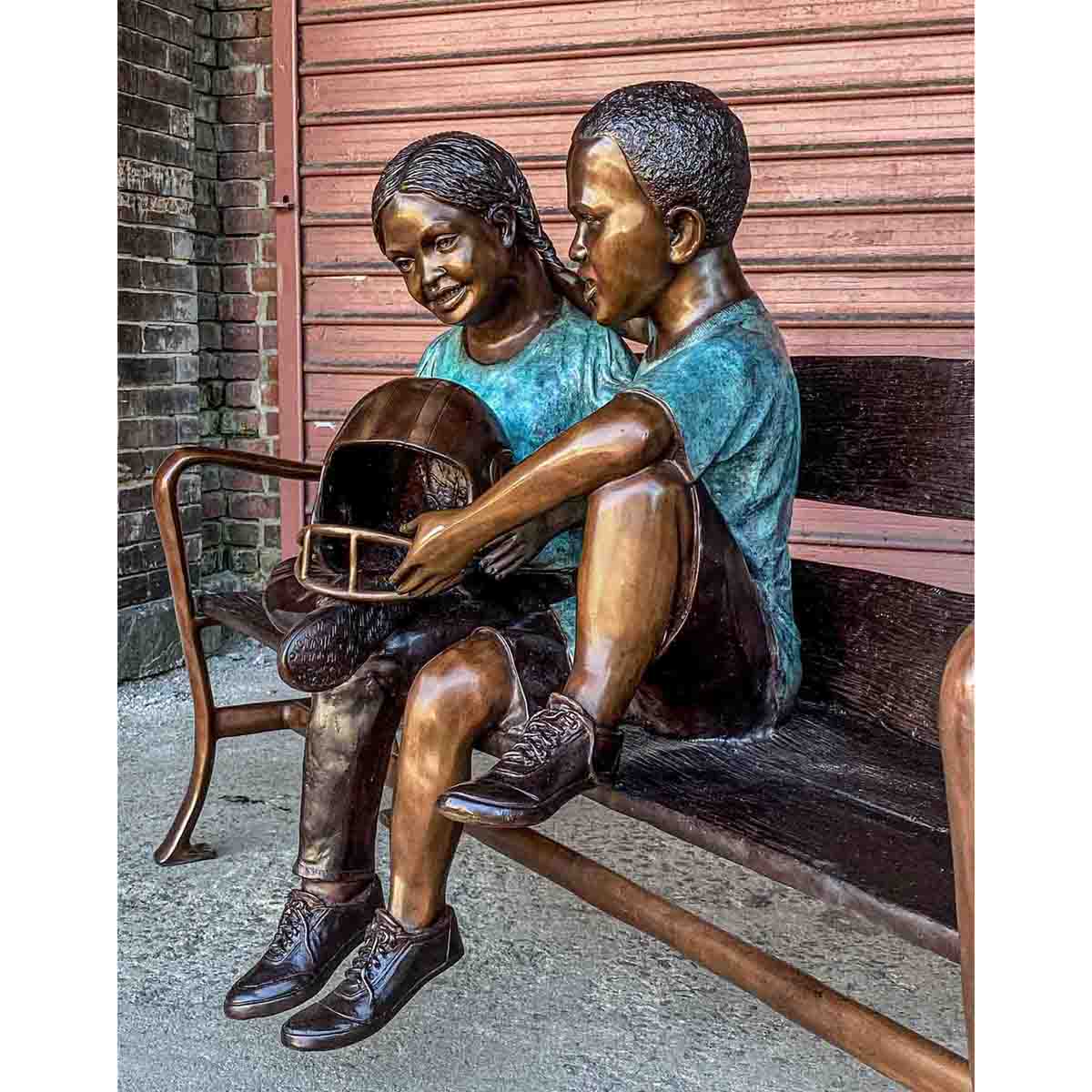 Bronze Packers Dedication Sports Statue Bench | Randolph Rose Collection