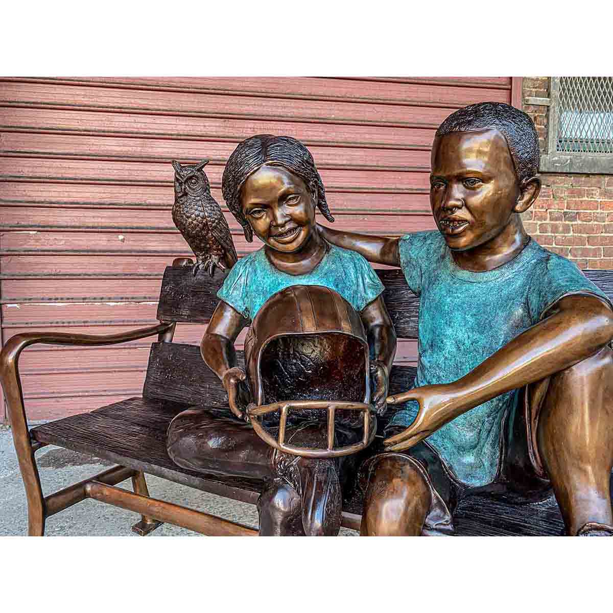 Bronze Packers Dedication Sports Statue Bench | Randolph Rose Collection