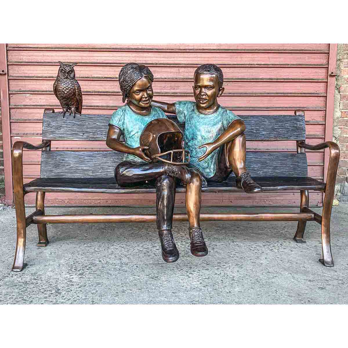 Bronze Packers Dedication Sports Statue Bench | Randolph Rose Collection
