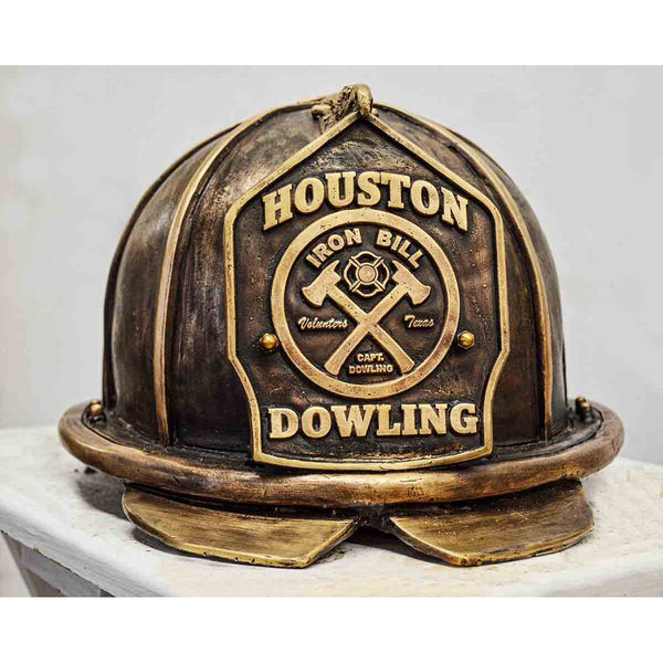 Custom Fireman Helmet with Bronze Shield Statue | Randolph Rose ...