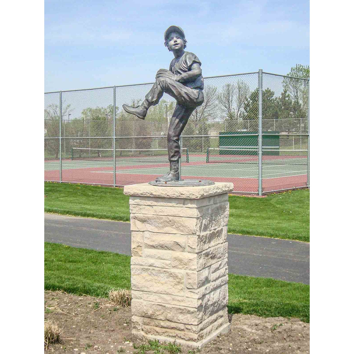 Life-size Children's Bronze Statue of a Baseball Pitcher | Randolph ...
