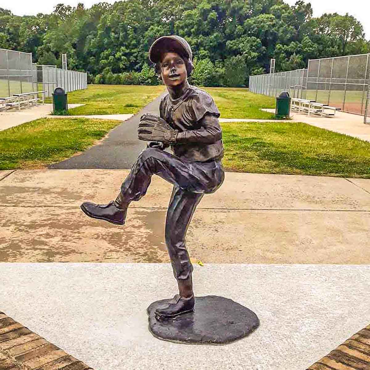 Life-size Children's Bronze Statue of a Baseball Pitcher | Randolph ...