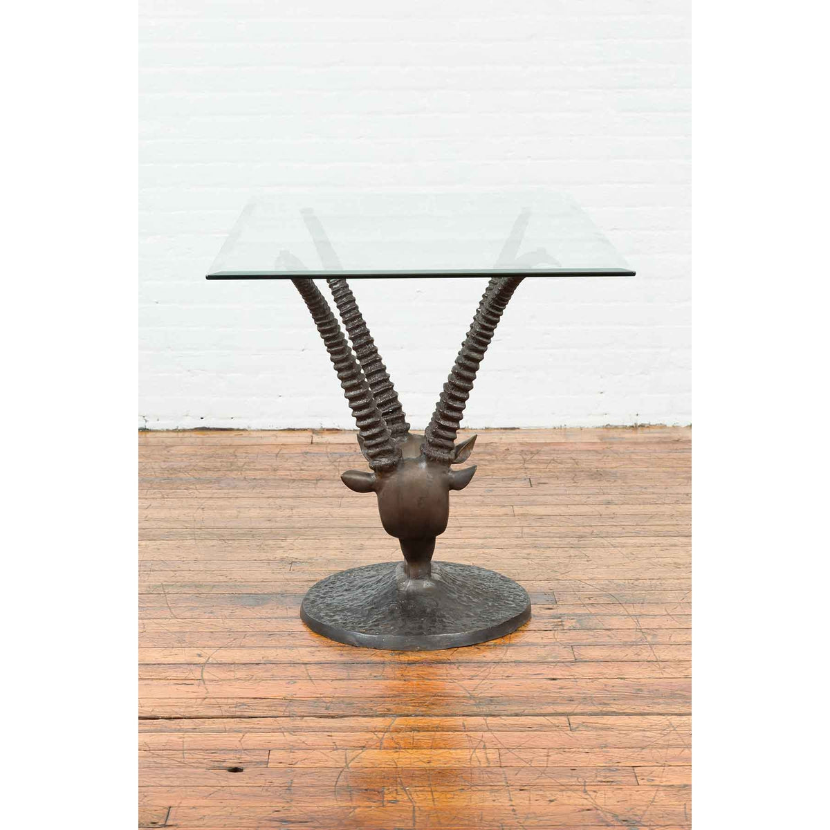 Bronze Antelope Head Dining Table Base Statue | Randolph Rose Collection