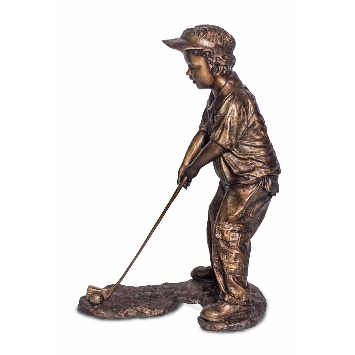 Children's Bronze Golfing Statue of a Boy Golfing | Randolph Rose ...