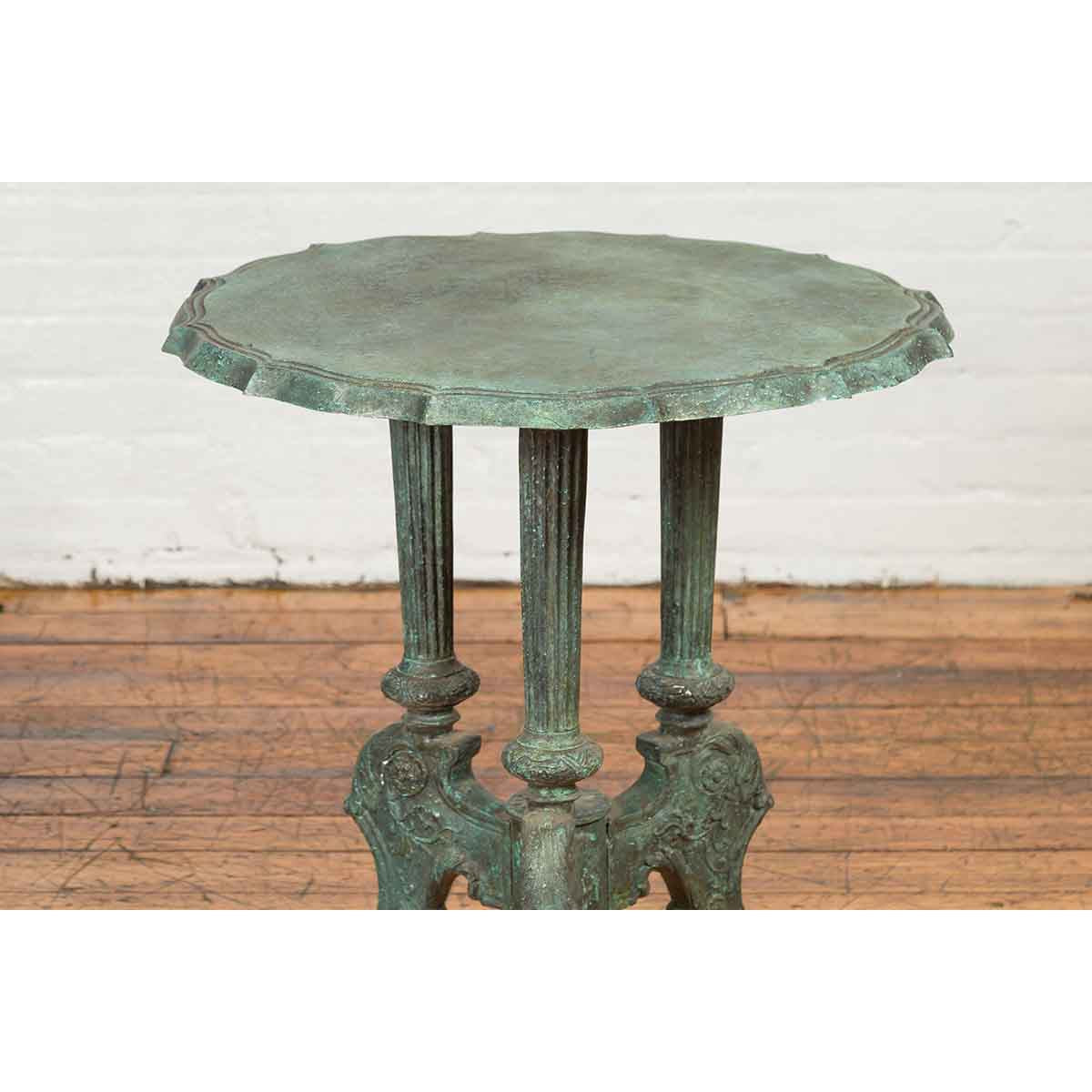 Contemporary Verdigris Bronze Round Garden Table Statue | Randolph Rose ...